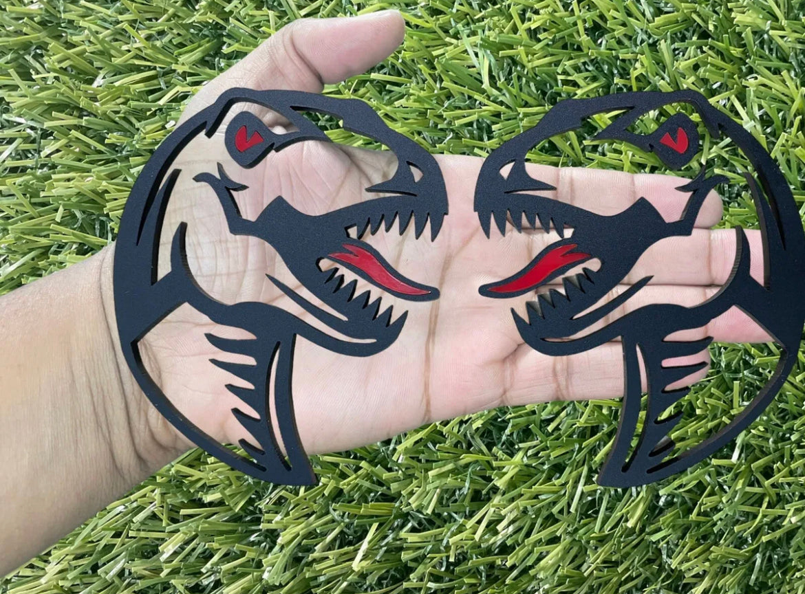 Raptor Emblem Badges Red Eyes New Velociraptor Custom Fender – badgeaddictz